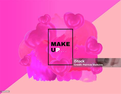 벡터 사실적인 핑크 립스틱 얼룩 심장 모양 사랑 배경 화장품 구성 메이크업 디자인 립 글로스 브러시 스트로크 미용사 배경 0명에 대한 스톡 벡터 아트 및 기타 이미지