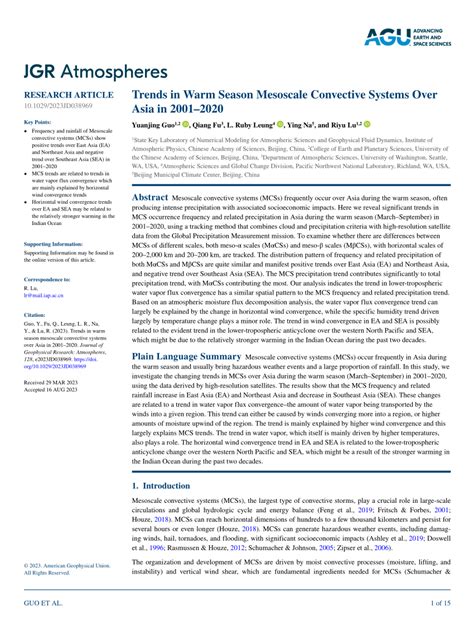 Trends In Warm Season Mesoscale Convective Systems Over Asia In 2001