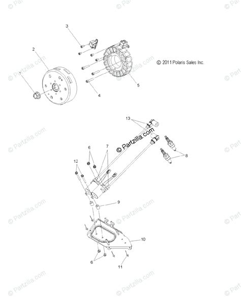 Polaris Snowmobile 2012 Oem Parts Diagram For Electrical Ignition System All Options