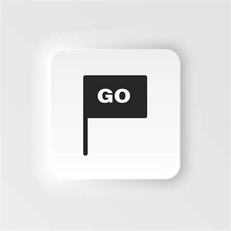 Flag Go Neumorphic Style Vector Icon Simple Element Illustration From