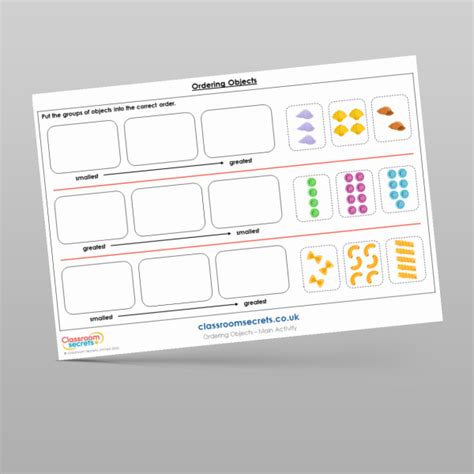 Year 1 Ordering Objects Main Activity Resource Classroom Secrets