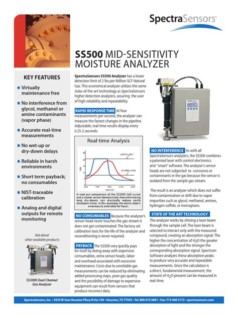 Spectra Sensor Moisture Analyzer Pdf