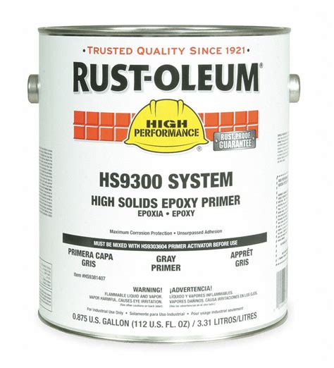 Rust Oleum Epoxy Primer 1 Gal Gray Hs9381407 Rust Oleum Epoxy Primer 1 Gal Gray Hs9381407