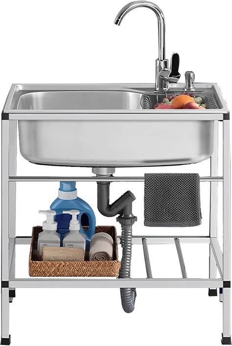 Fregadero Utilitario Fregadero De Acero Inoxidable Con Grifo De Agua