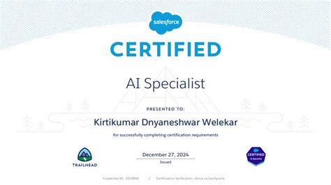 Kirtikumar Welekar On Linkedin Salesforce Ai Salesforcecertified Trailblazer
