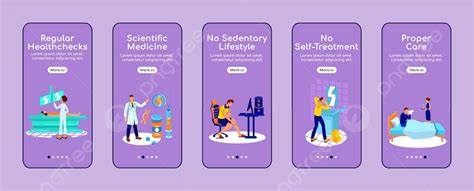 Vector Template For Flat Mobile App Screen Introducing Healthy Lifestyle Onboarding Vector