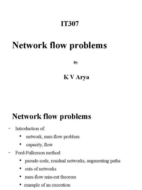 Network Flow Problems Kvarya Pdf Visual Cortex Mathematical Relations