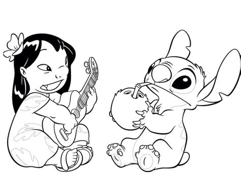 Planse De Colorat Cu Lilo Si Stitch