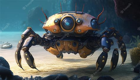 Premium Photo Submarine Crab Robot Digital Art Illustration Generative Ai
