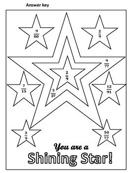 Multiplying Fractions Color By Number Some Simplifying Required