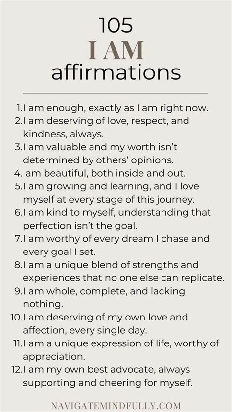 105 Positive I Am Affirmations For Success And Self Love