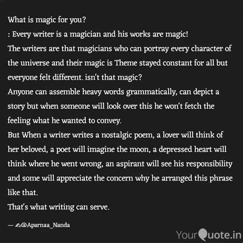 What Is Magic For You Quotes And Writings By Aparnaa Nanda