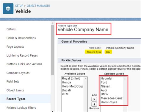 Manage Picklist Values With Salesforce Record Type