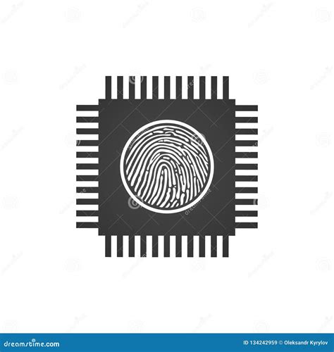 Cpu Central Processing Unit With Fingerprint Security Concept