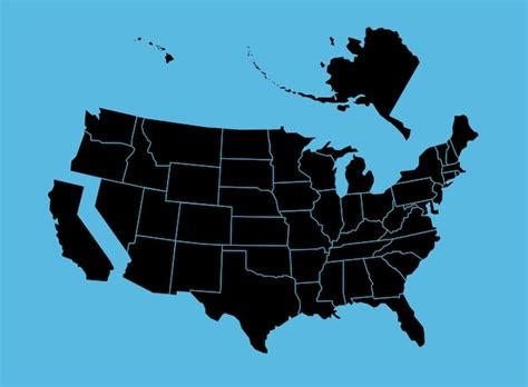 Premium Vector Isolated States Of United States Of America Map