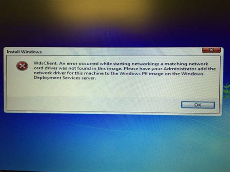 Wds An Error Occurred While Starting Networking Not A Driver Issue