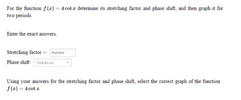 Solved For The Function F X 4 Cot A Determine Its Chegg Com