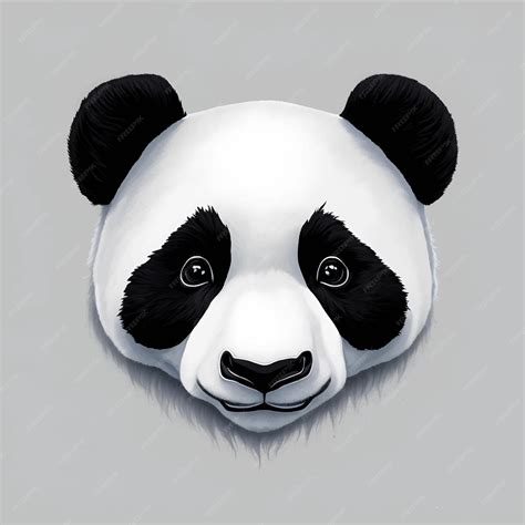 Premium Vector Cute Panda Bear With Big Eyes In Frontal View Vector