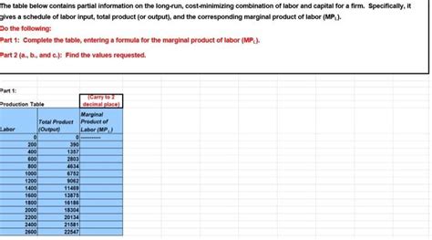 the table below contains partial information on the