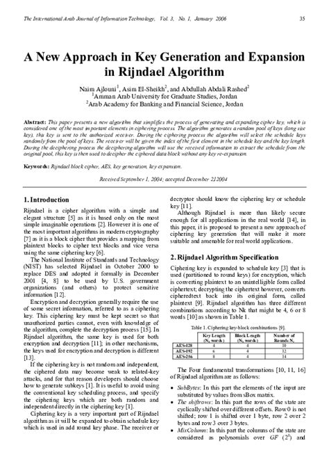 Pdf A New Approach In Key Generation And Expansion In Rijndael Algorithm