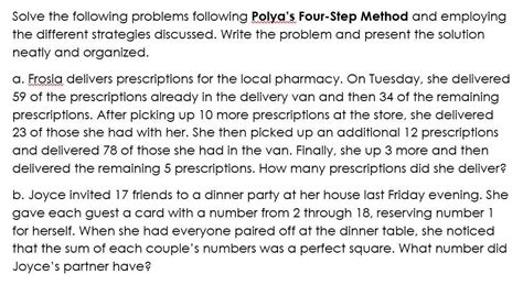 solved solve the following problems following polya s