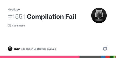Compilation Fail · Issue 1551 · Kleeklee · Github