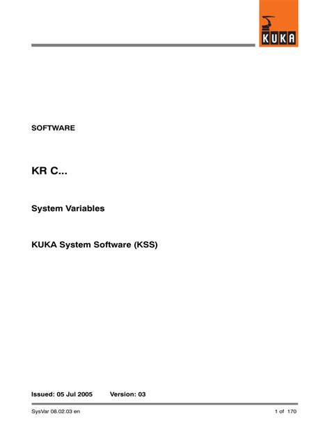 Kuka System Variables Documentation