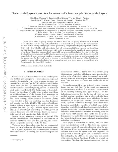 Pdf Linear Redshift Space Distortions For Cosmic Voids Based On
