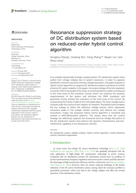 Pdf Resonance Suppression Strategy Of Dc Distribution System Based On