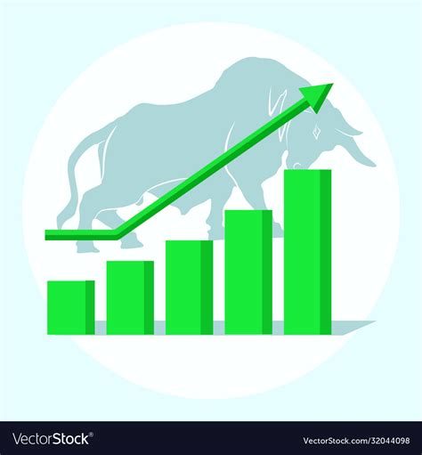Upward Trend Graph And Bull Market Stock Vector Image