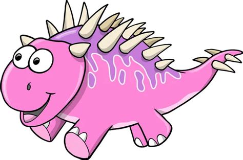 Pink Happy Dinosaur Stock Vector By ©misterelements 76503667