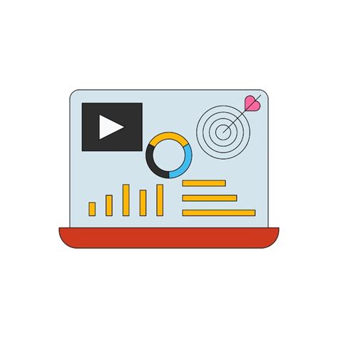 Premium Vector The Graph Chart Appears On The Laptop