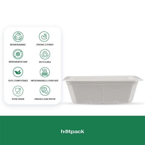 Biodegradable And Disposable Rectangular Containers Base Only Hotpack