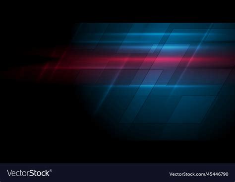 Glowing Blue Red Shiny Geometric Tech Abstract Vector Image