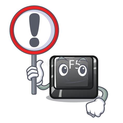 With Sign Button F5 Isolated With The Character Stock Vector Illustration Of Isolated Emotion