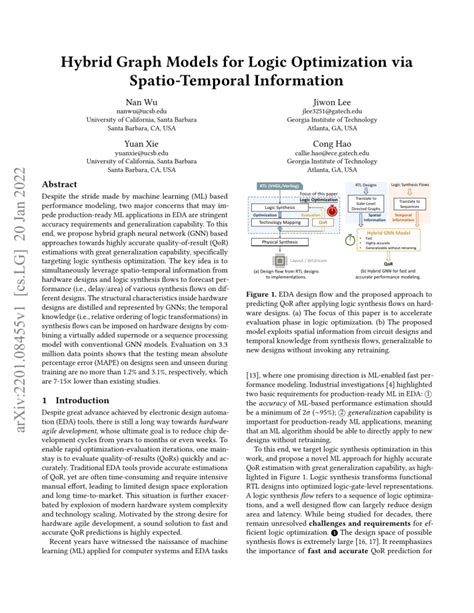Hybrid Graph Models For Logic Optimization Via Spatio Temporal Info