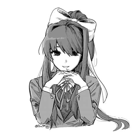 Monika Doki Doki Literature Club Drawn By Bu3hgg Danbooru