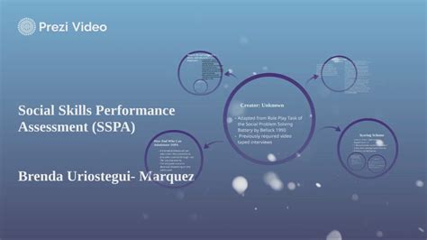 Social Skills Performance Assessment Sspa By Brenda Uriostegui On