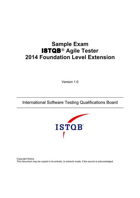 PDF Sample Exam ISTQB Agile Tester 2014 Foundation ISTQB Member Boards And Exam Boards In