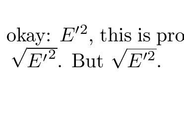 Math Mode Prime Symbol Too Low If Within Square Root TeX LaTeX Stack Exchange
