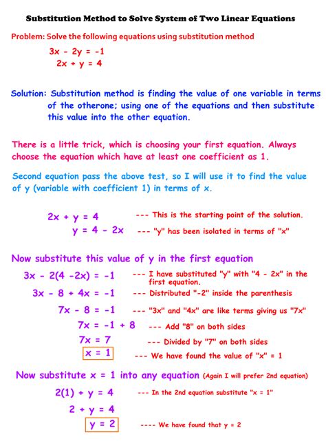 How To Solve Linear Equations By Substitution Tessshebaylo