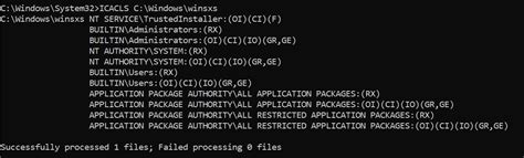 Cmdexe What Does “icacls Cwindowswinsxs” Do Super User