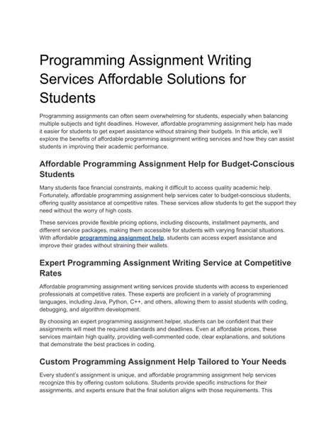 Ppt Programming Assignment Writing Services Affordable Solutions For