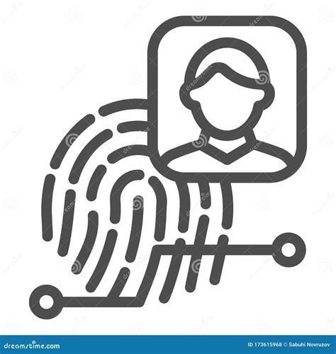 Fingerprint Identity Line Icon Biometric Scanning Person Recognition