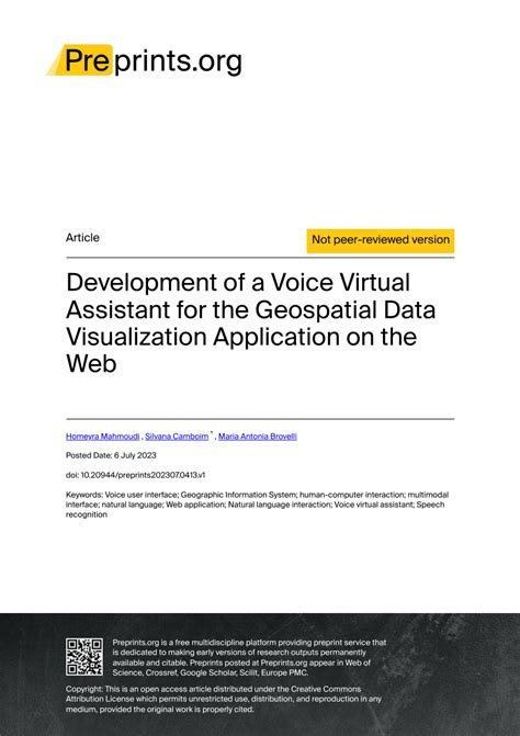 pdf development of a voice virtual assistant for the geospatial data