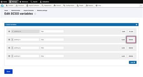 Creating Scss Variables Acquia Cohesion Docs