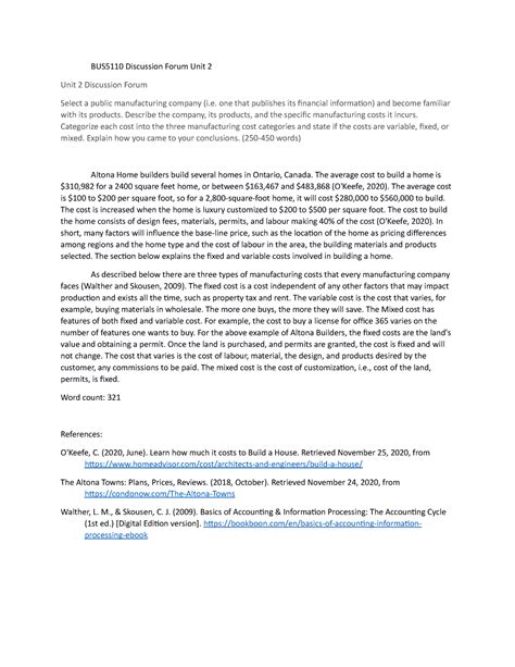 Bus 5110 Unit 2 Discussion Assignment Bus5110 Discussion Forum Unit 2