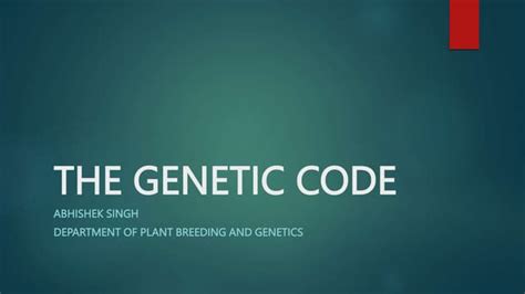 Deciphering Of The Genetic Code Pptx