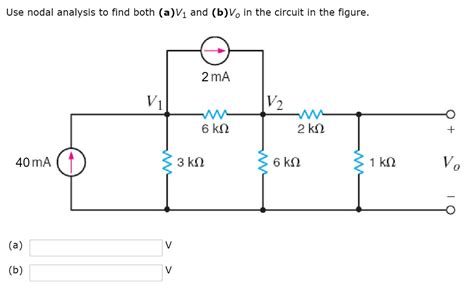 solved use nodal analysis to find both a v1 and b vo in