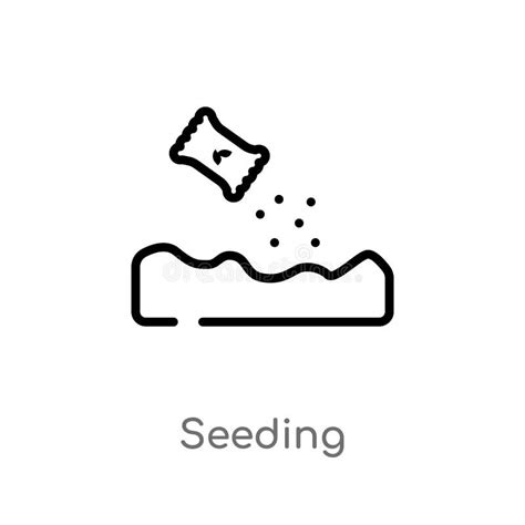 Esquema Que Siembra El Icono Del Vector Lnea Simple Negra Aislada